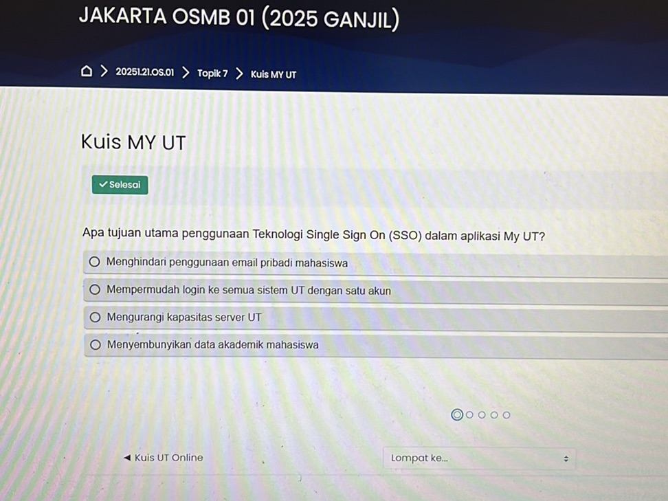 Kuis MY UT Apa tujuan utama penggunaan
