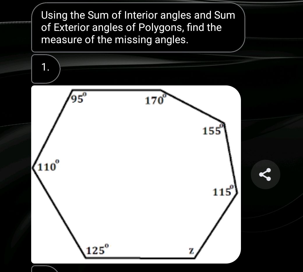 Using the Sum of Interior angles and Sum of | StudyX