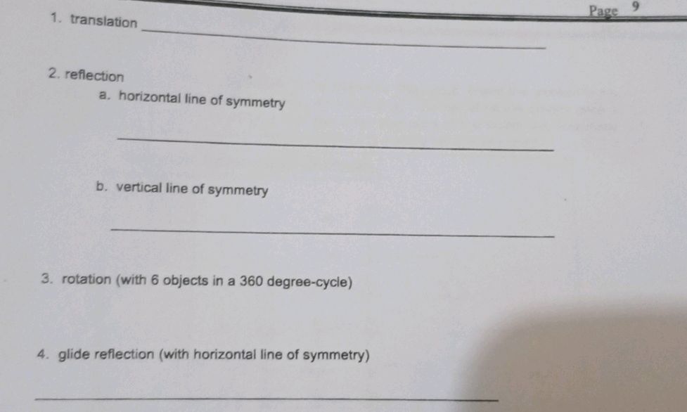 translation 2. reflection a. horizontal line | StudyX