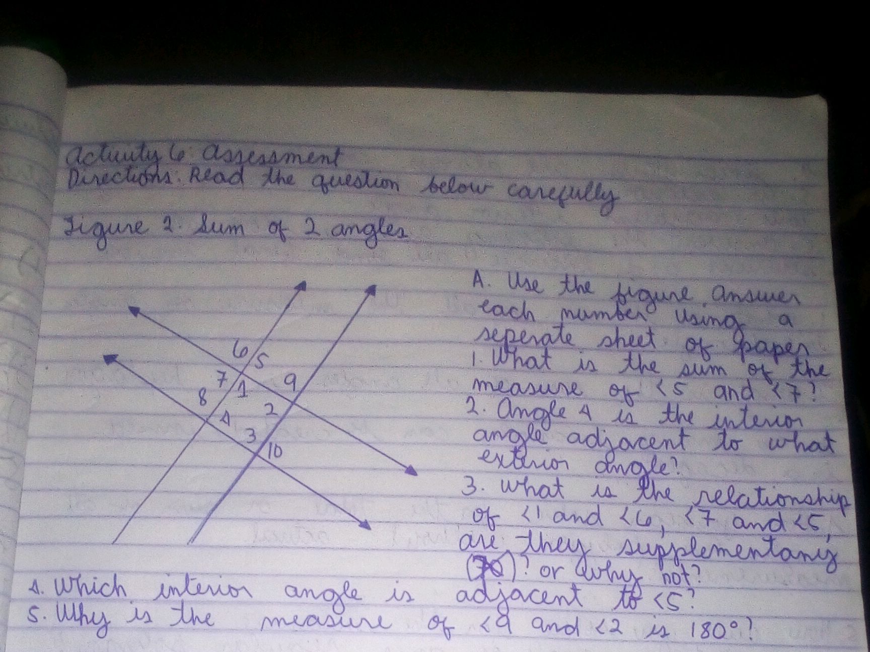 Figure 2. Sum of 2 angles ``` 6/5 9 7/1 2 | StudyX