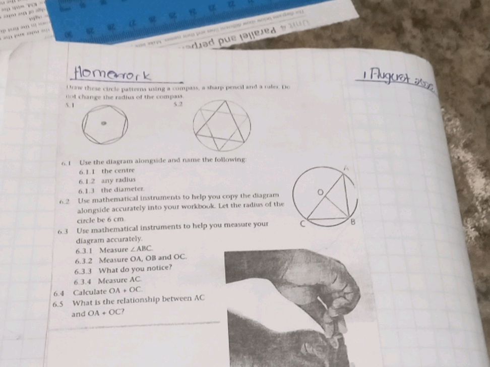 Draw these circle patterns using a compass, | StudyX