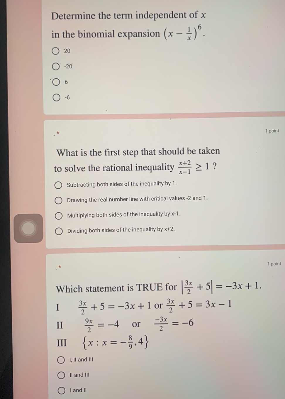 Determine the term independent of x in the