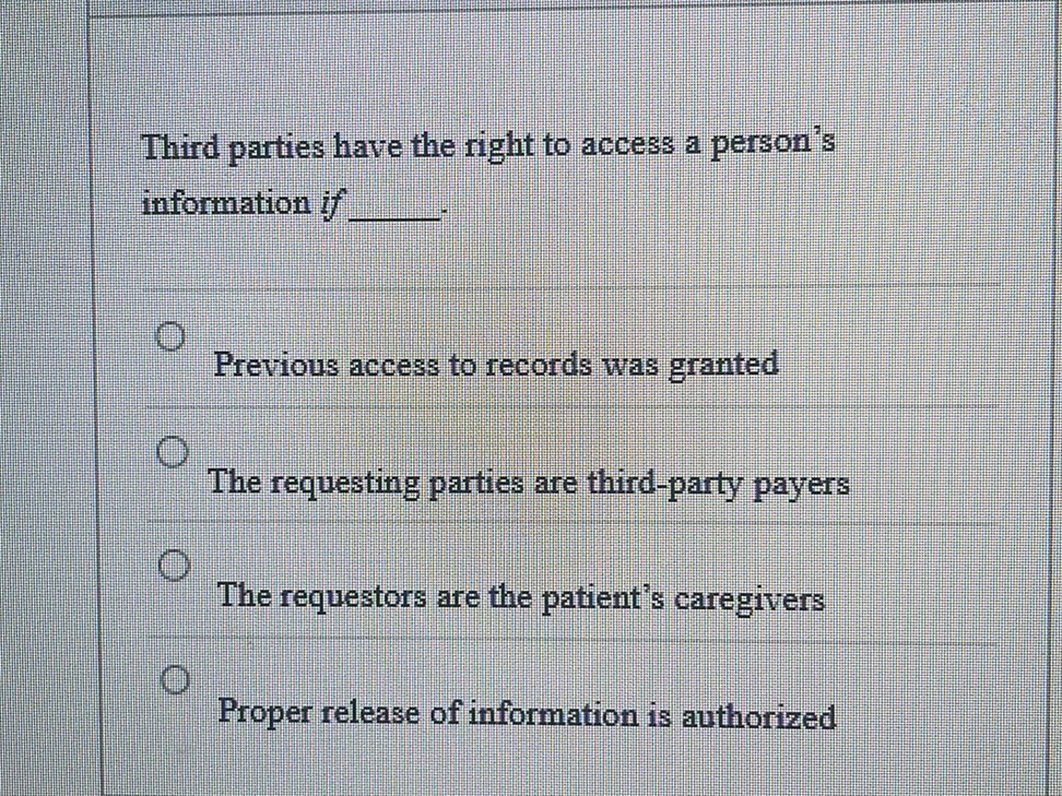 Third parties have the right to access a | StudyX
