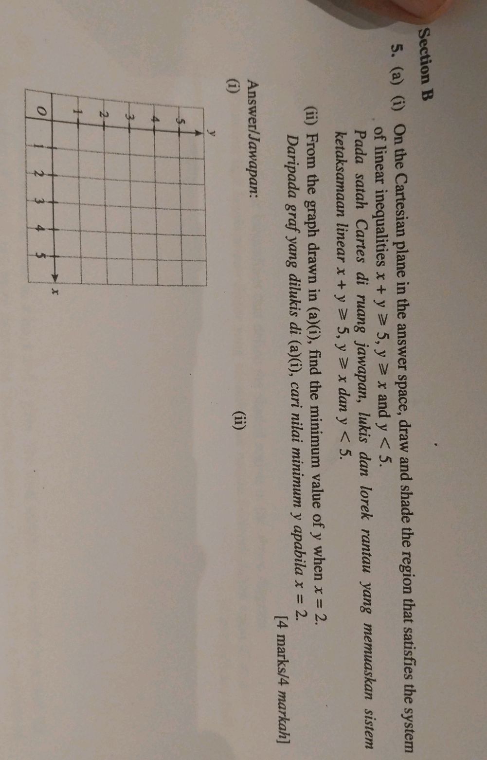 5. (a) (i) On the Cartesian plane in the | StudyX