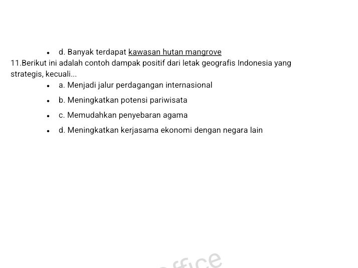 11. Berikut ini adalah contoh dampak positif | StudyX