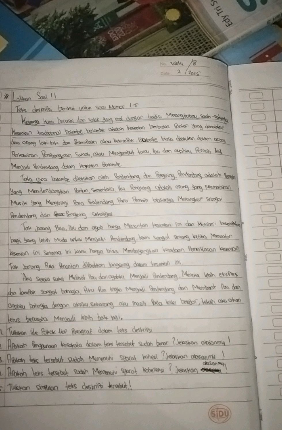 * Latihan Soal !! Teks deskripsi berikut | StudyX