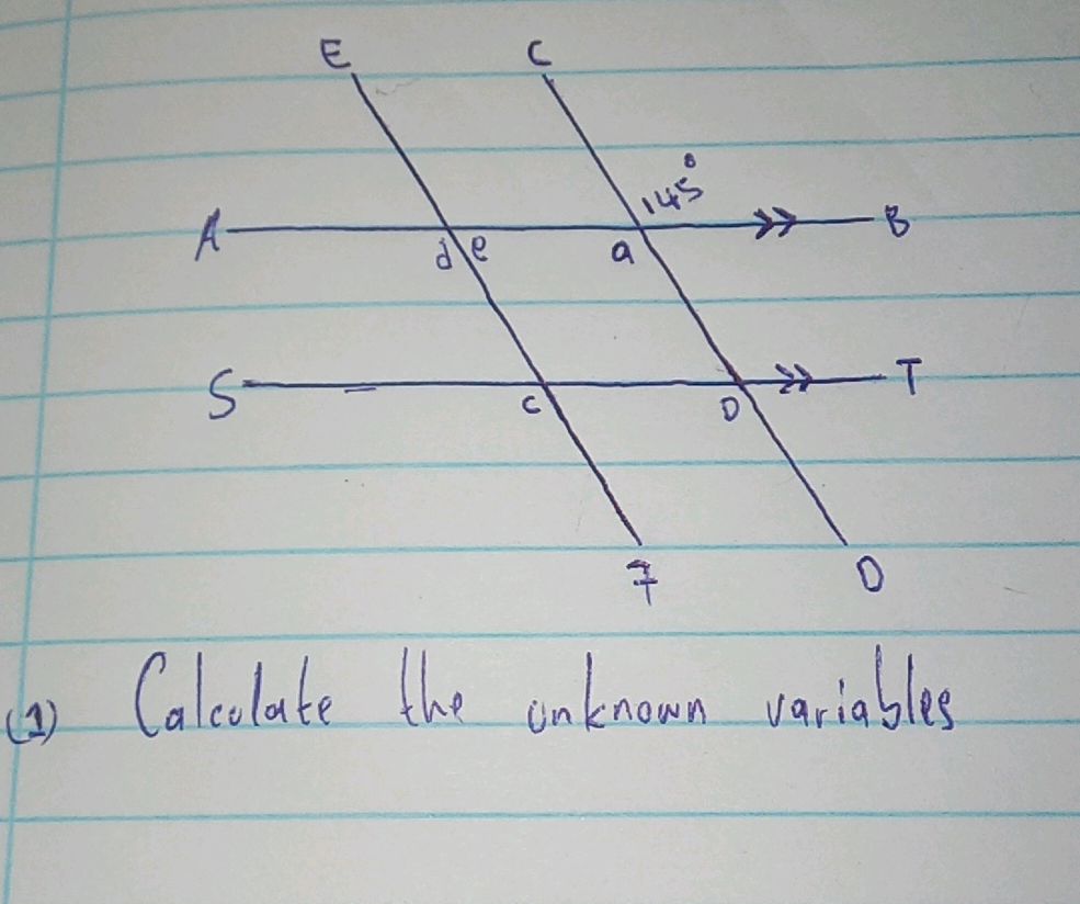 Geometry: Calculate unknown variables