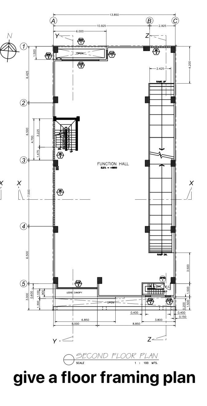 Floor Framing Plan for Function Hall