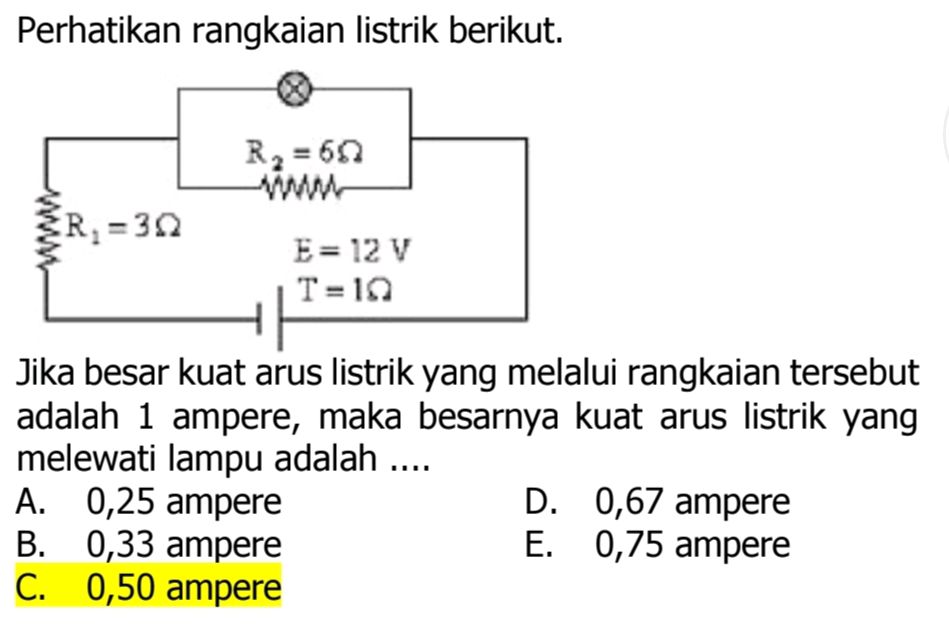 Perhatikan rangkaian listrik berikut. | StudyX