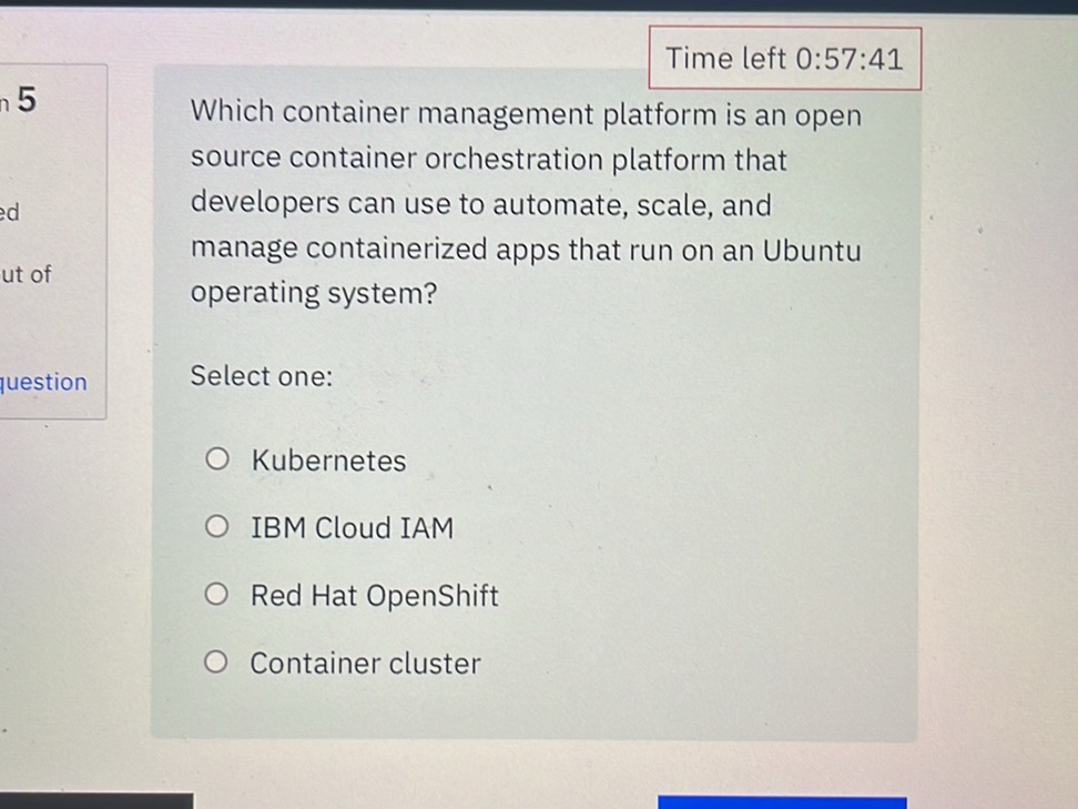 Which container management platform is an | StudyX