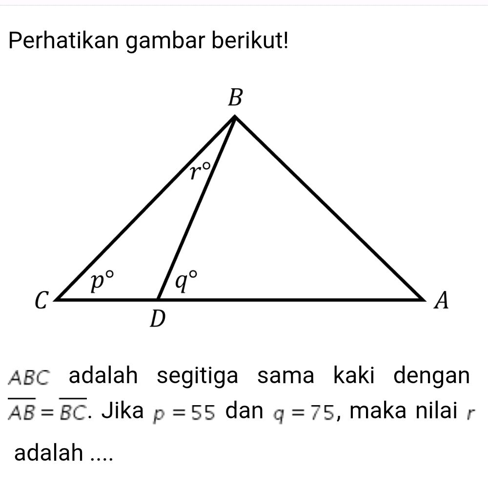 Perhatikan gambar berikut! ``` B / \ / | StudyX