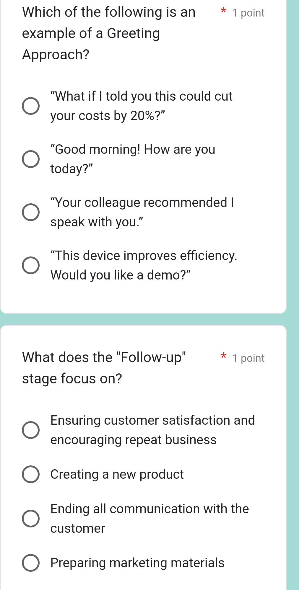 Which of the following is an example of a