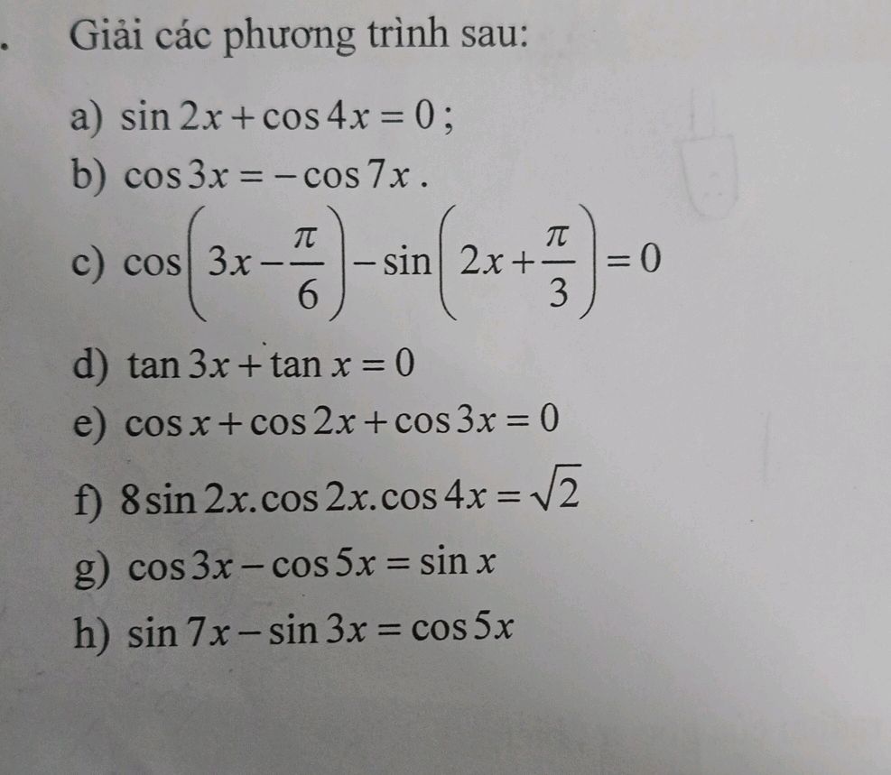 Giải các phương trình sau: a) $ 2x + 4x | StudyX