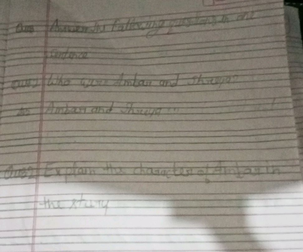 Qus Answer the following questions in one | StudyX