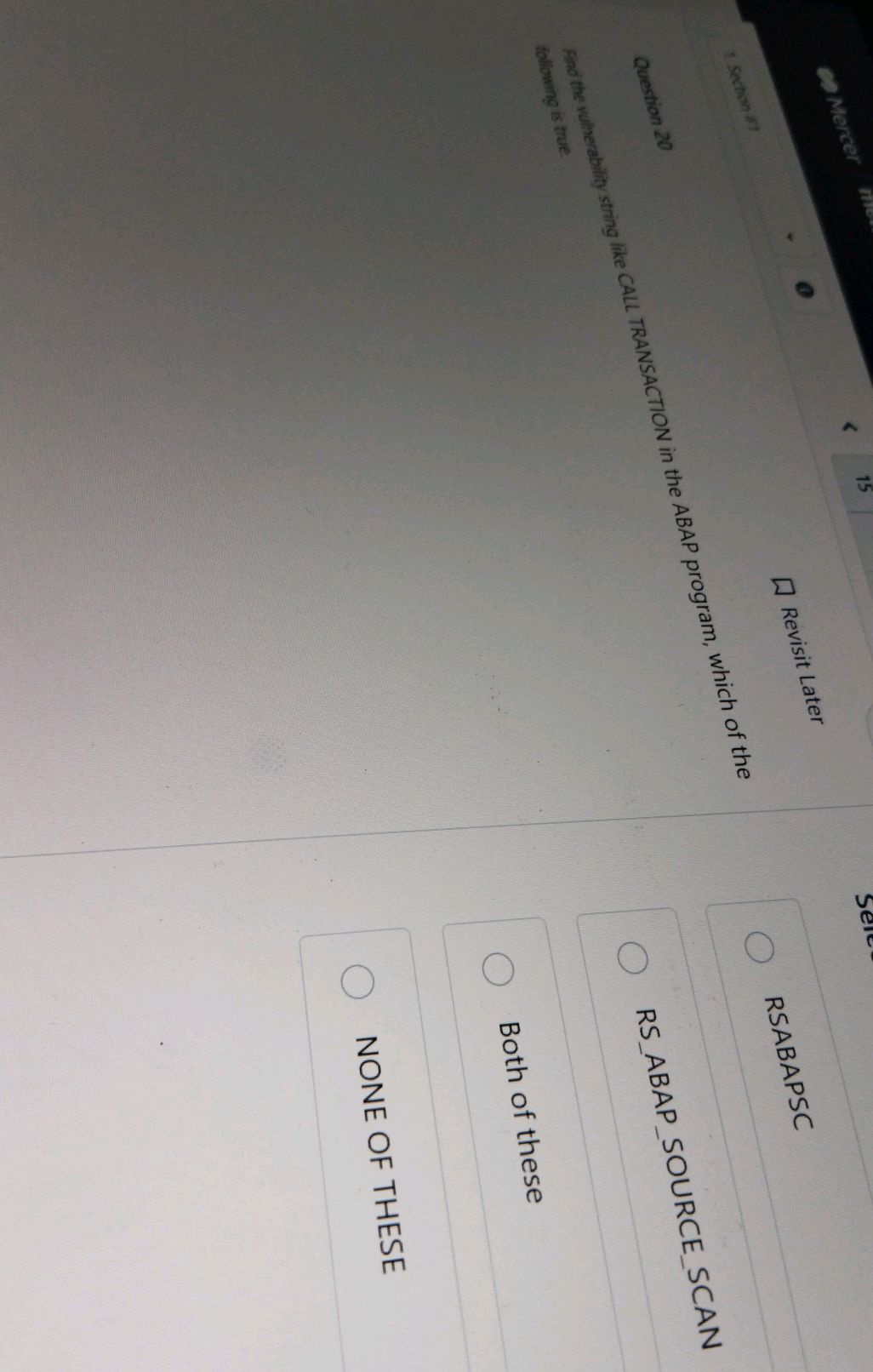 Question 20 Find the vulnerability string | StudyX