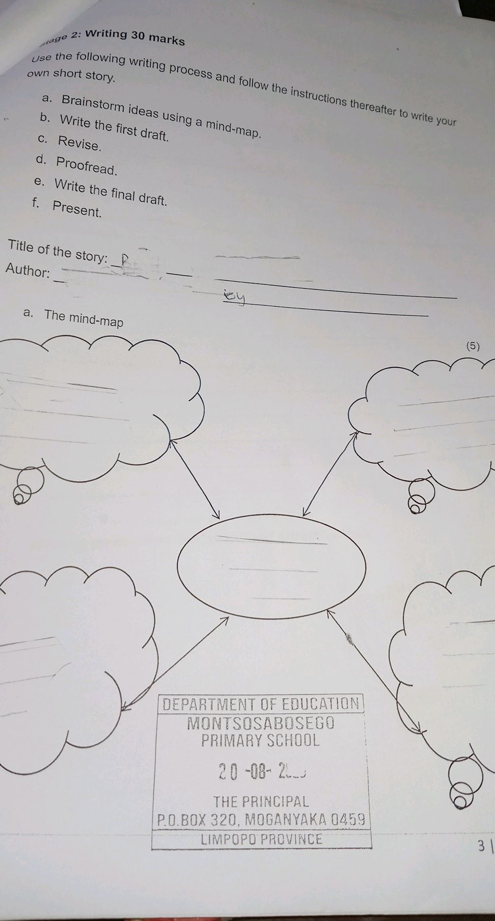 Stage 2: Writing 30 marks Use the following | StudyX