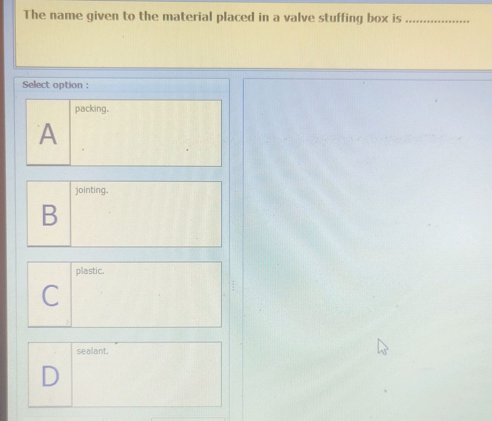 The name given to the material placed in a