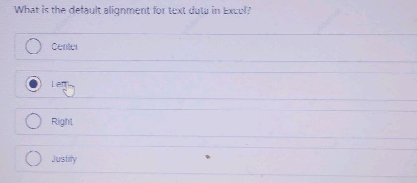 What is the default alignment for text data | StudyX
