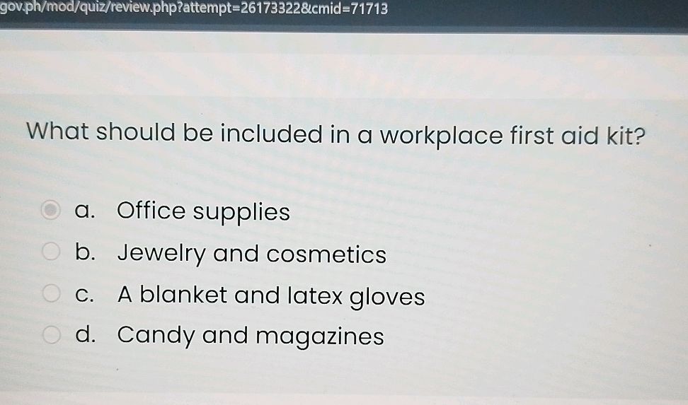 What should be included in a workplace first | StudyX