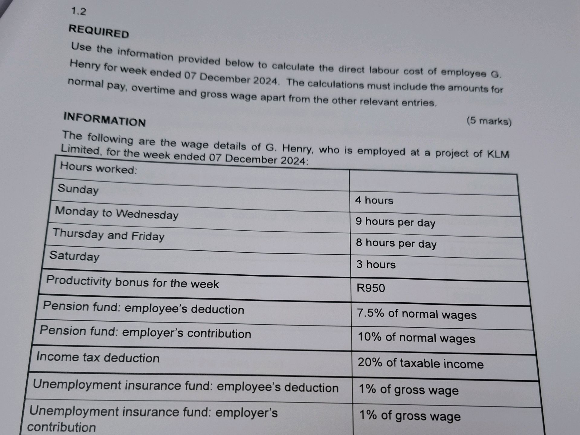 1.2 REQUIRED Use the information provided | StudyX
