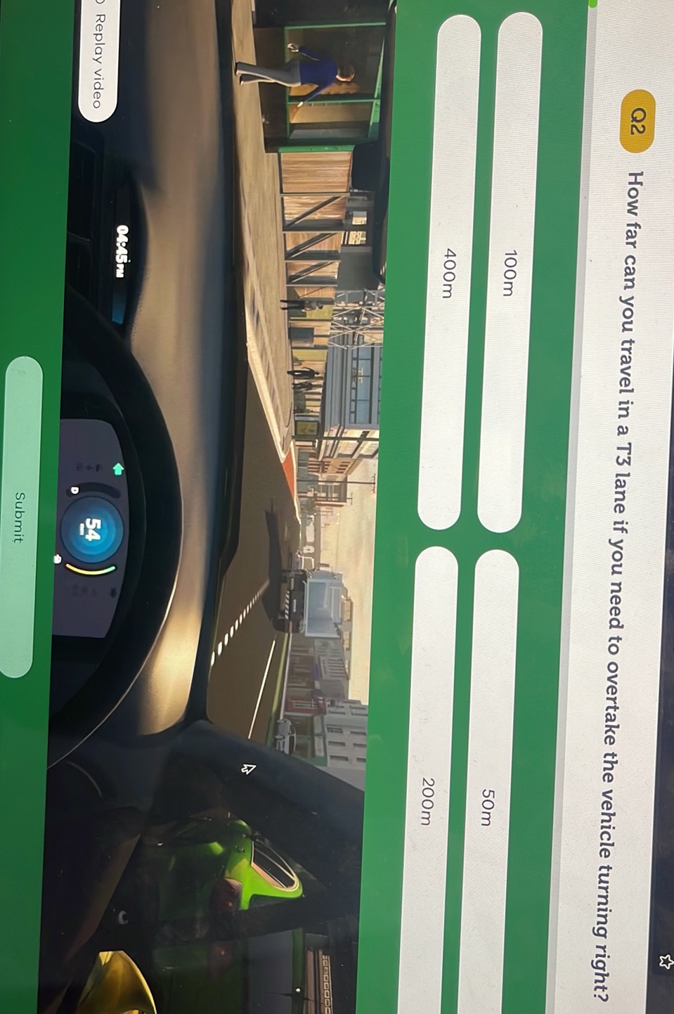 Q2 How far can you travel in a T3 lane if | StudyX