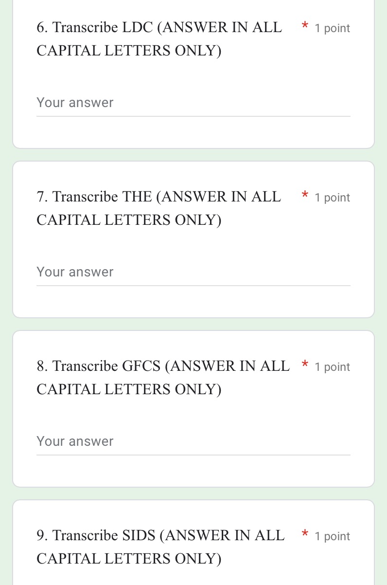 6. Transcribe LDC (ANSWER IN ALL CAPITAL | StudyX