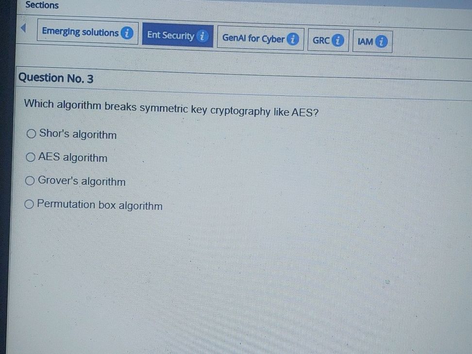 Question No. 3 Which algorithm breaks | StudyX