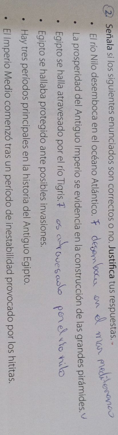 2. Señala si los siguientes enunciados son | StudyX