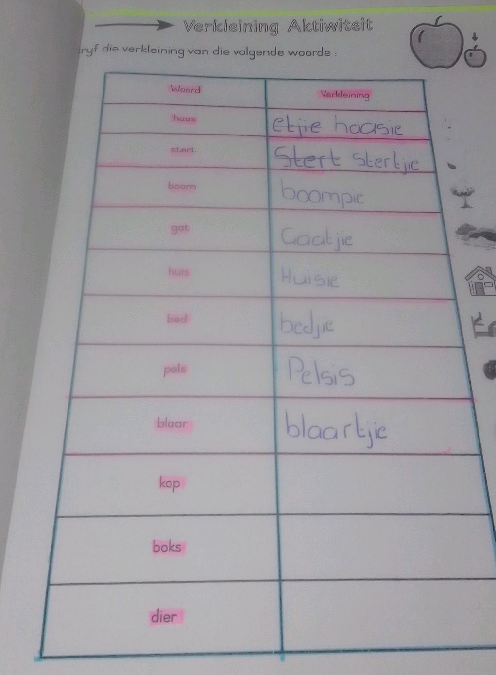 Verkleining Aktiwiteit tryf die verkleining | StudyX