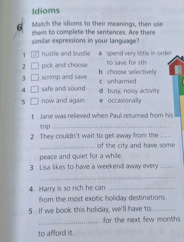 Idioms Match the idioms to their meanings, | StudyX