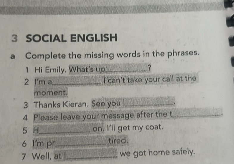 Complete the missing words in the phrases. | StudyX