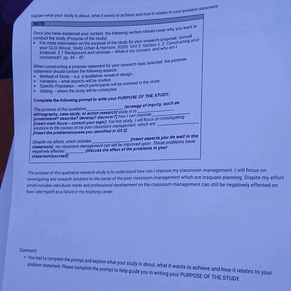 Complete the following prompt to write your | StudyX