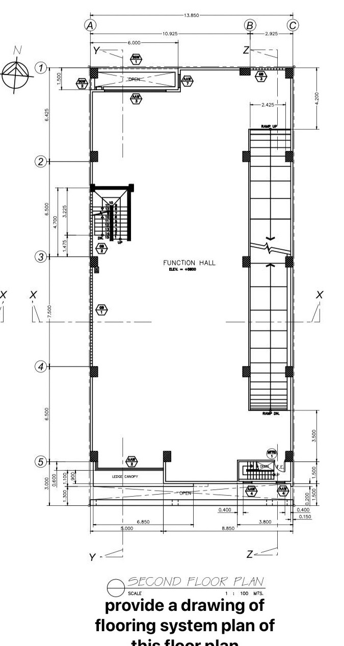 provide a drawing of flooring system plan of