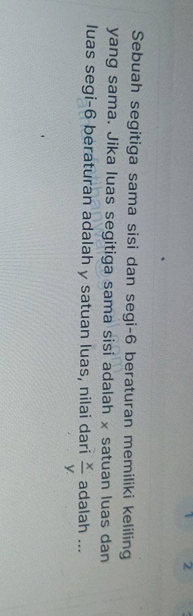 Sebuah segitiga sama sisi dan segi- 6 | StudyX