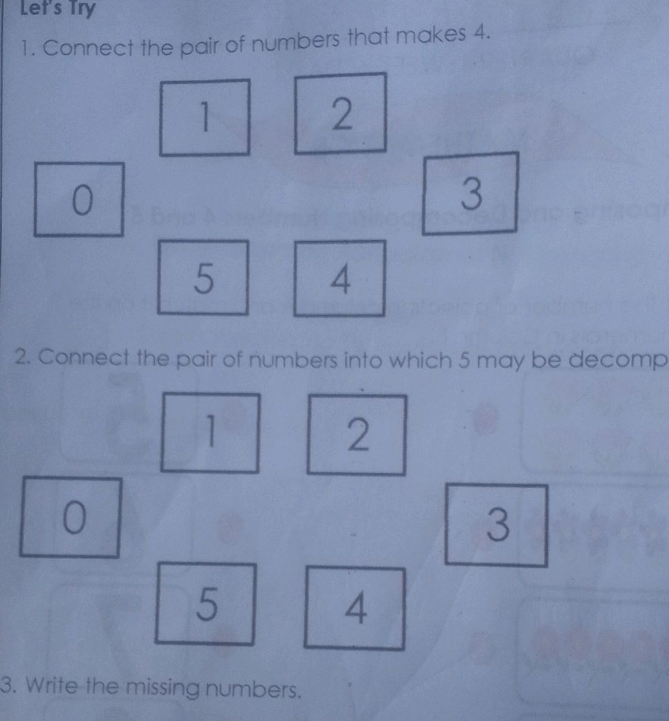 Let's Try 1. Connect the pair of numbers | StudyX
