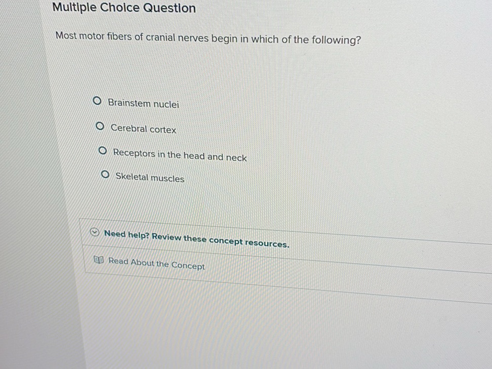 Multiple Choice Question Most motor fibers | StudyX