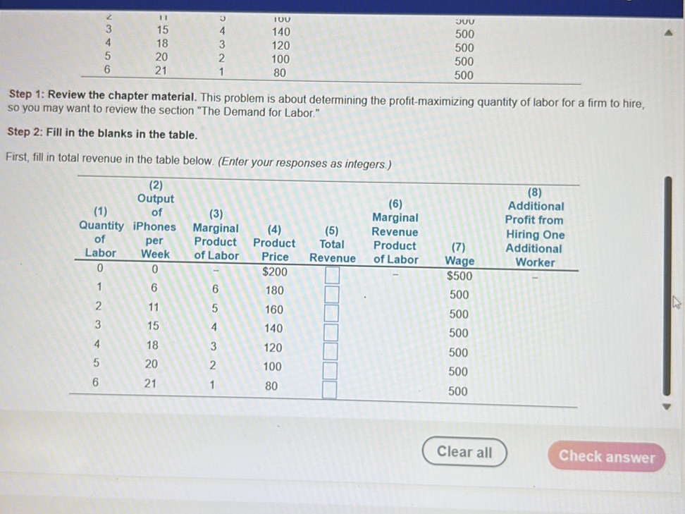 Step 2: Fill in the blanks in the table.