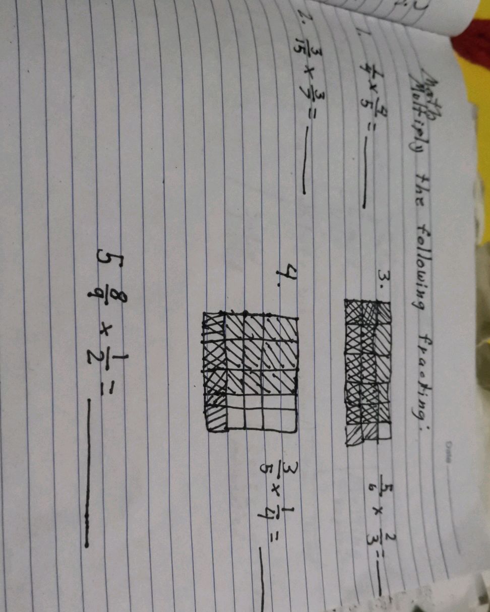 Multiply the following fracting: 1. $ {4}{5}