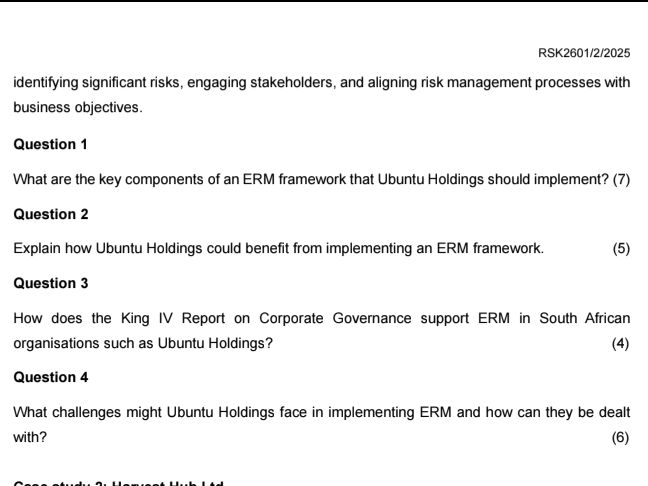 Question 1 What are the key components of an | StudyX