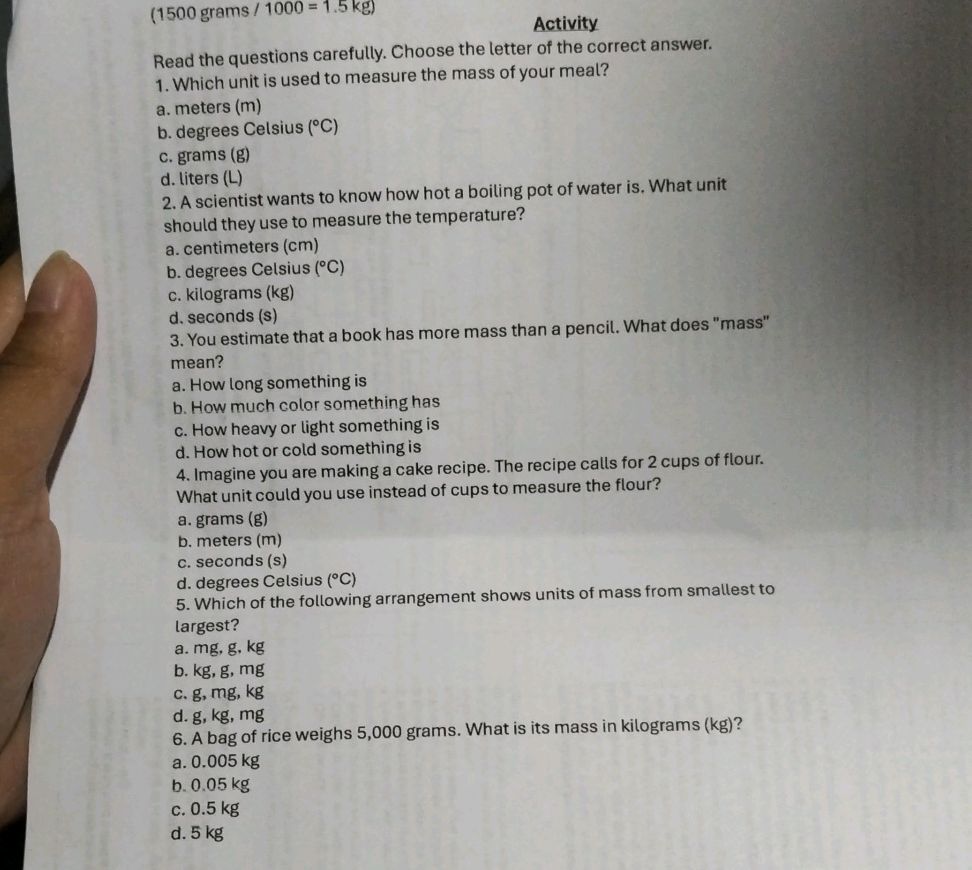 Read the questions carefully. Choose the | StudyX