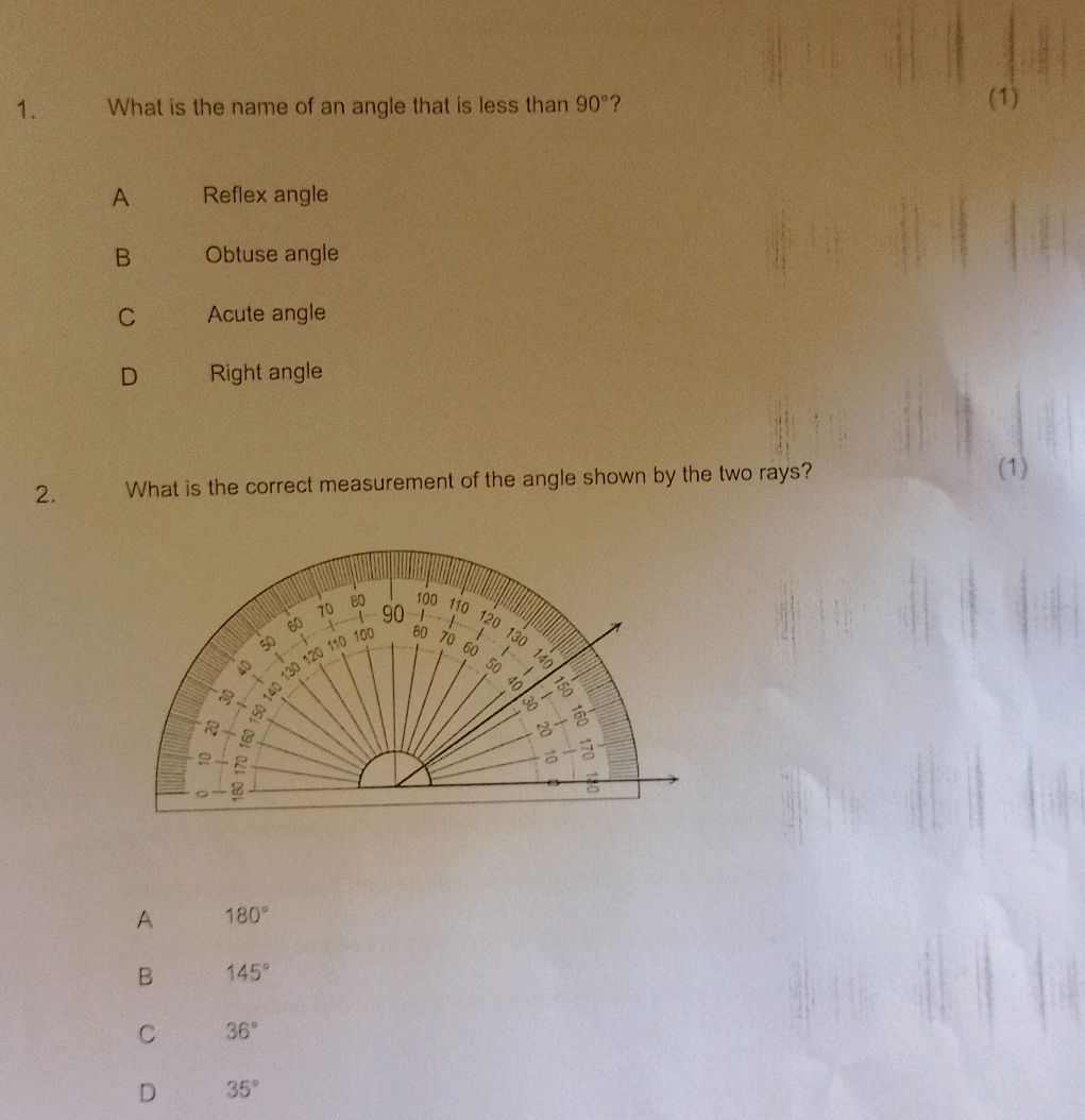 What is the name of an angle that is less