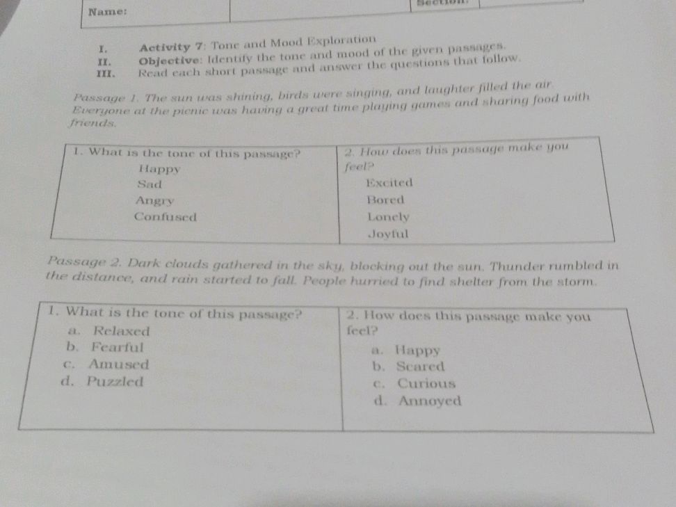 Activity 7: Tone and Mood Exploration | StudyX