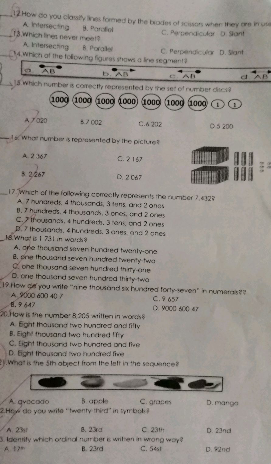 12.How do you classify lines formed by the | StudyX