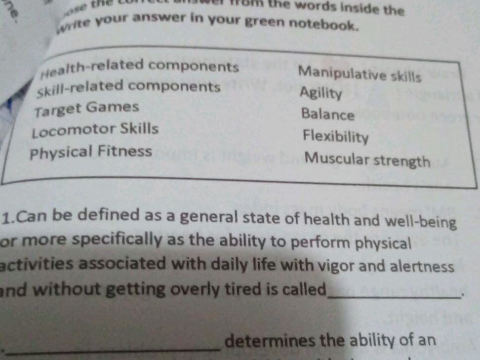 Health-related components Skill-related | StudyX