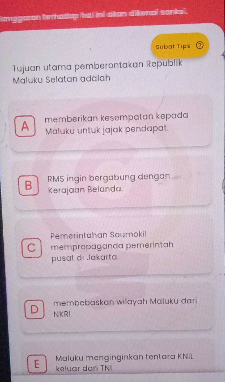 Sobat Tips Tujuan utama pemberontakan | StudyX