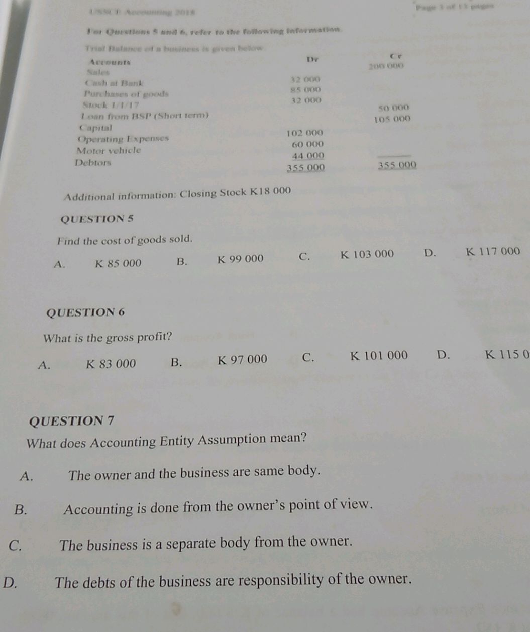 For Questions 5 and 6, refer to the | StudyX