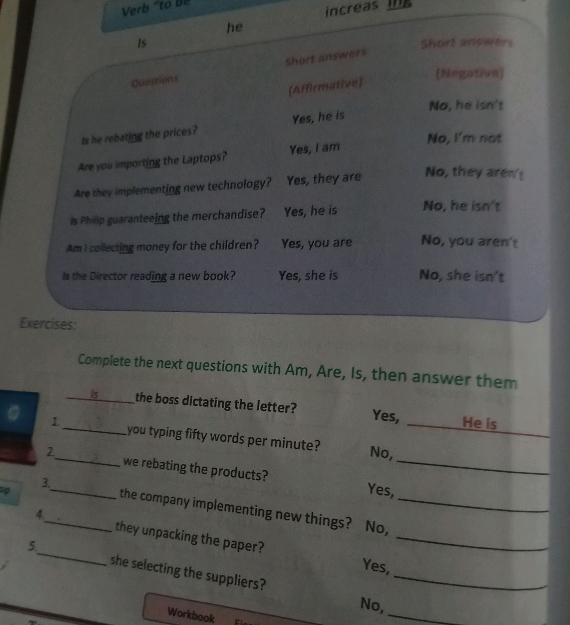 Complete the next questions with Am, Are,