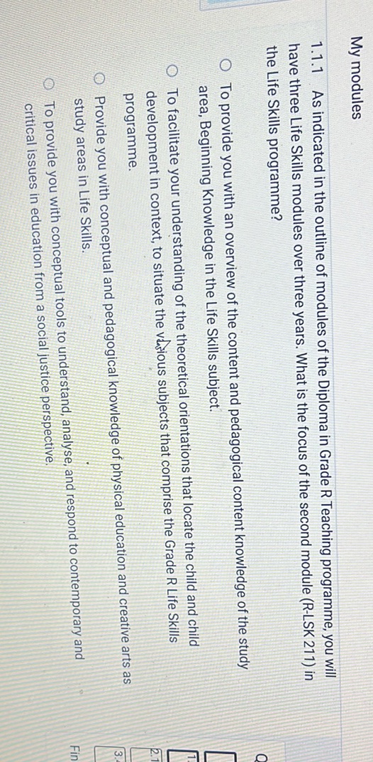 My modules 1.1.1 As indicated in the outline | StudyX