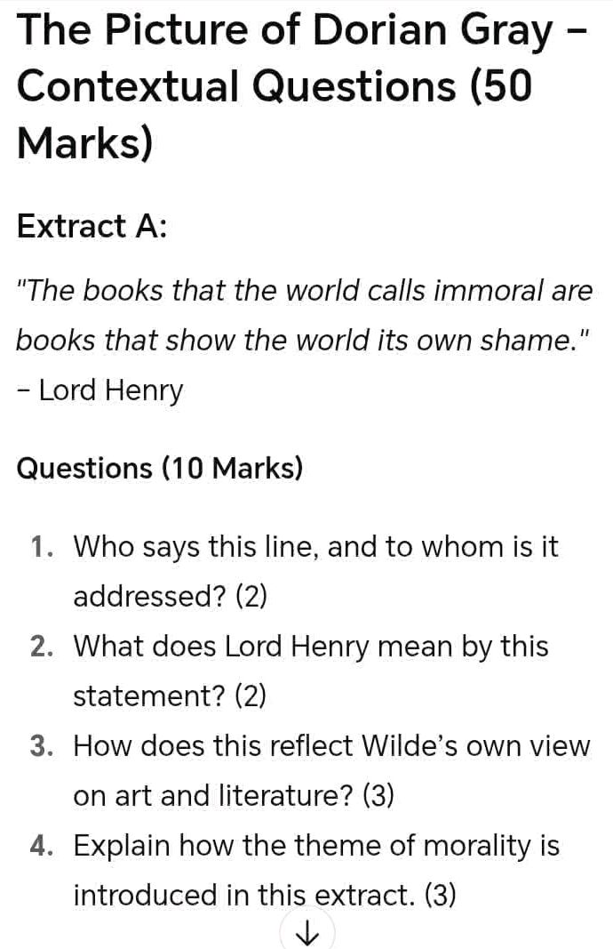 The Picture of Dorian Gray - Contextual | StudyX