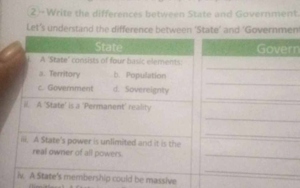 2 - Write the differences between State and
